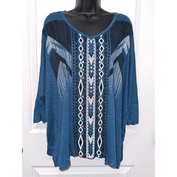 Vocal | Tops | Vocal Blue Embellished Top | Poshmark